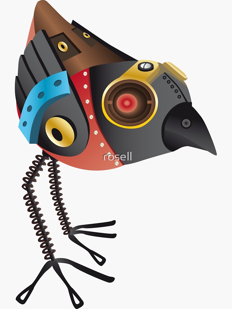 "Robot Bird" Sticker for Sale by rosell | Redbubble