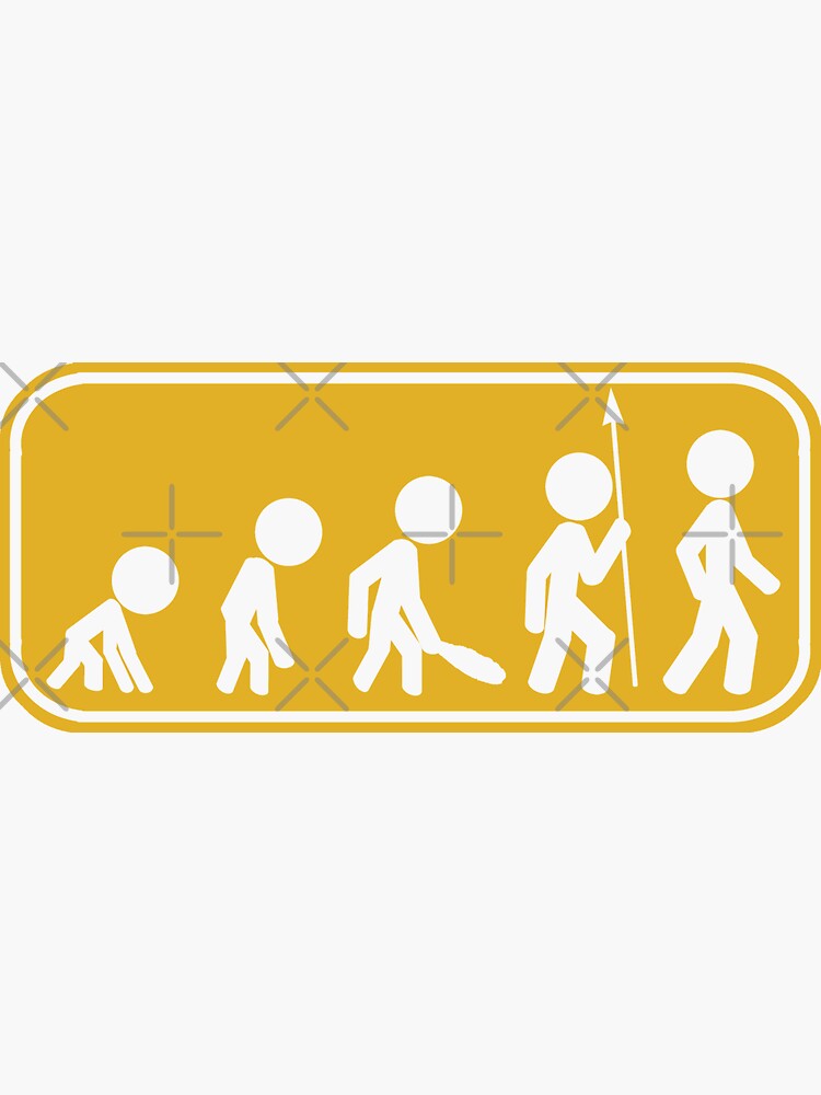 "Evolution of [stick] Man" Sticker for Sale by maclac | Redbubble