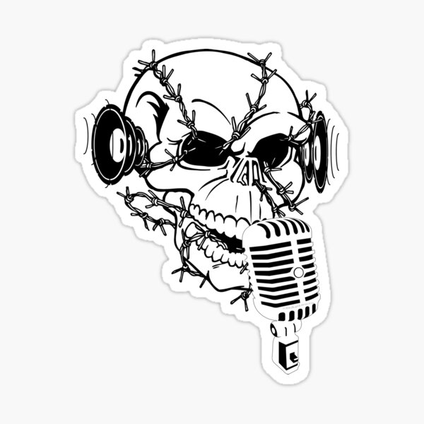 "Singing Skull " Sticker for Sale by DApixara | Redbubble