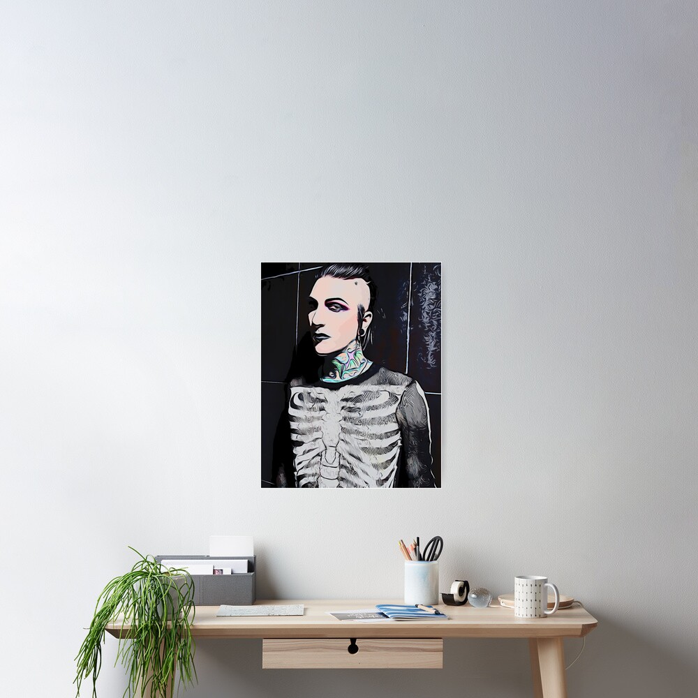 "Skeleton Stare Chris Motionless" Poster for Sale by WorldClassGoth ...