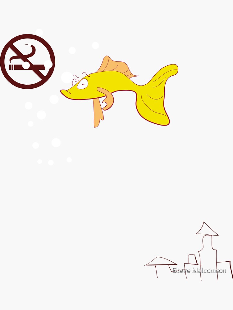 "No Smoking Fish" Sticker by acedesign | Redbubble