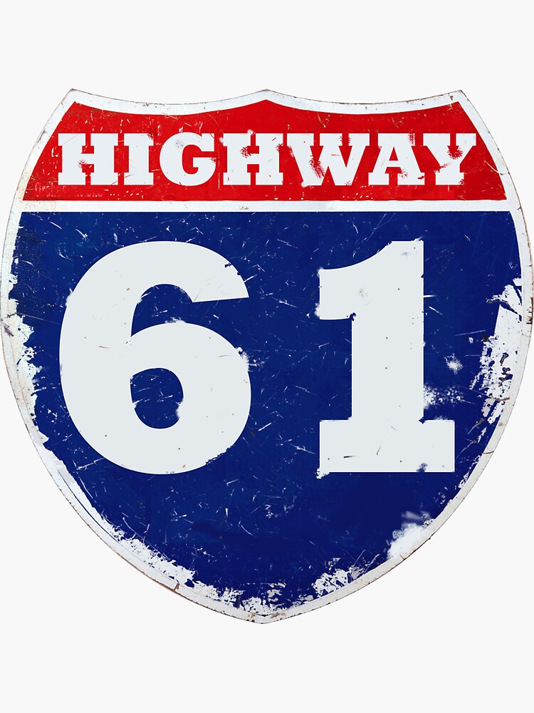 "Highway 61 Revisited" Sticker for Sale by NostalgiCon | Redbubble