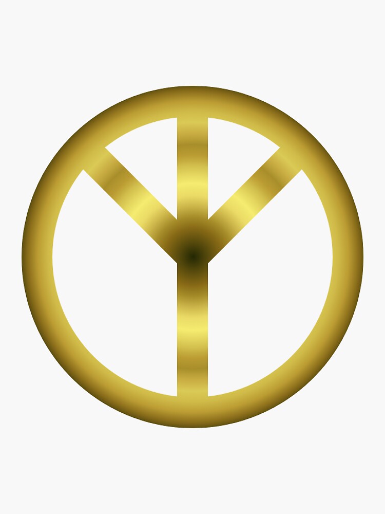 "Real Peace Sign (Golden)" Sticker by kotoro | Redbubble