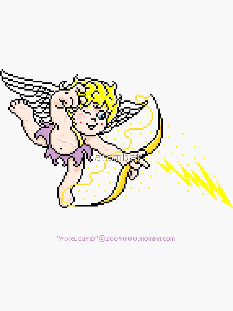 "Pixel Cupid 1" Sticker for Sale by atombat | Redbubble