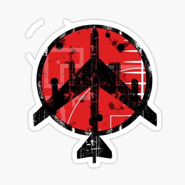 "B-52 Peace Symbol" Sticker for Sale by zzzeeepsdesigns | Redbubble