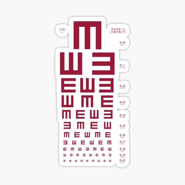 "Eye Chart" Sticker for Sale by MaoMaoChong | Redbubble
