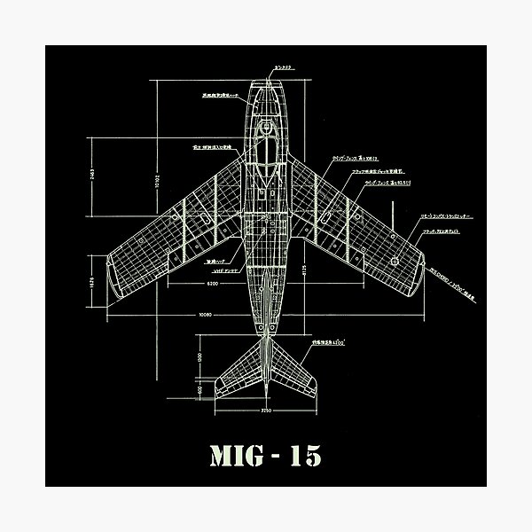 "MIG - 15 - Russian Jet Fighter Airplane - Blueprint Drawing ...