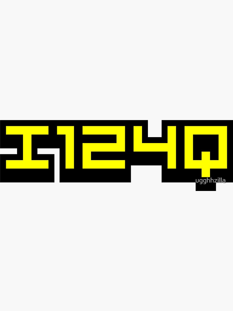 "i124Q (Yellow with Black Outline Version)" Sticker by ugghhzilla ...