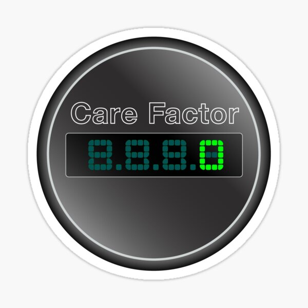 "Care Factor Zero" Sticker for Sale by bombadeo | Redbubble