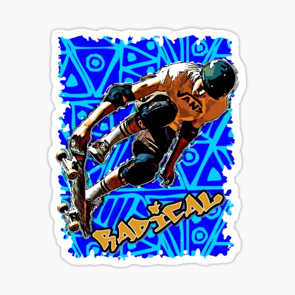 "Skateboarding Radical T-Shirt" Sticker by GranDesign | Redbubble