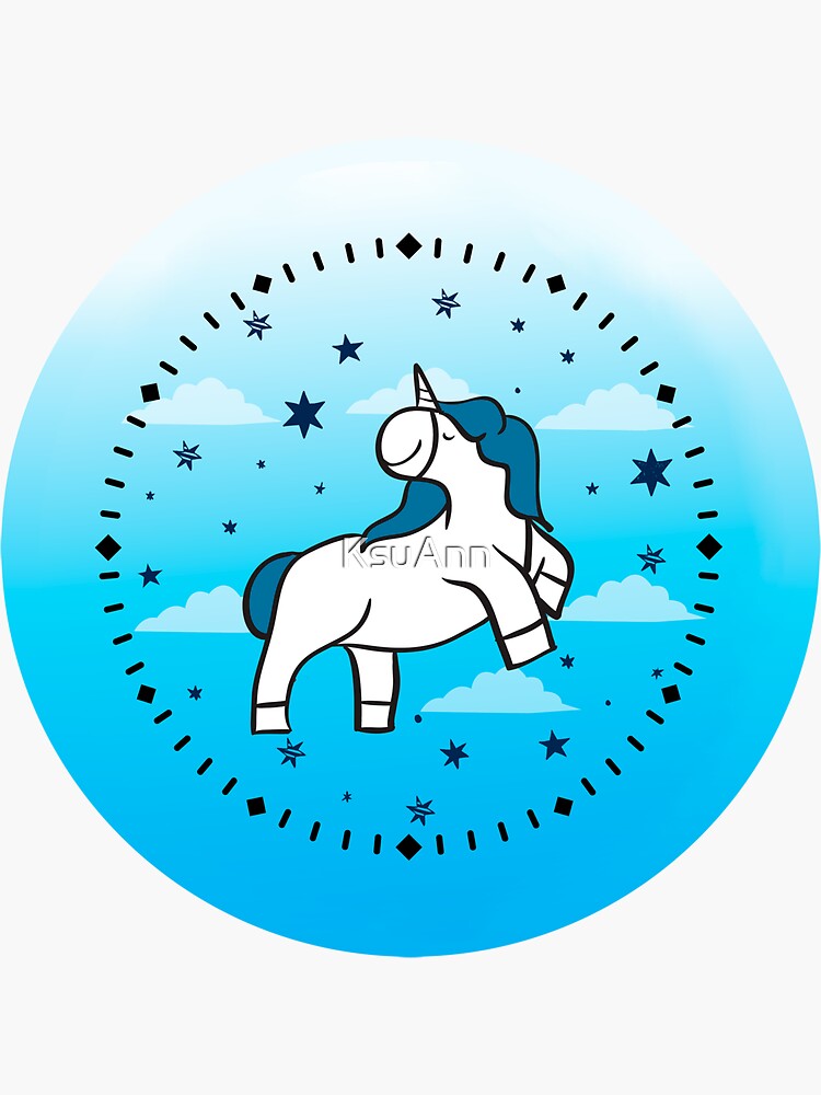 "Cute Unicorn Wall Clock" Sticker by KsuAnn | Redbubble