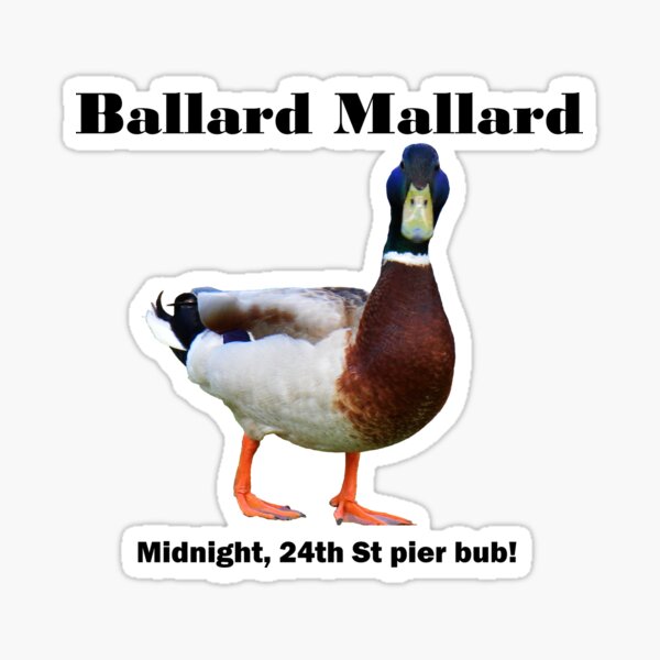 "Ballard Mallard" Sticker for Sale by Honario | Redbubble