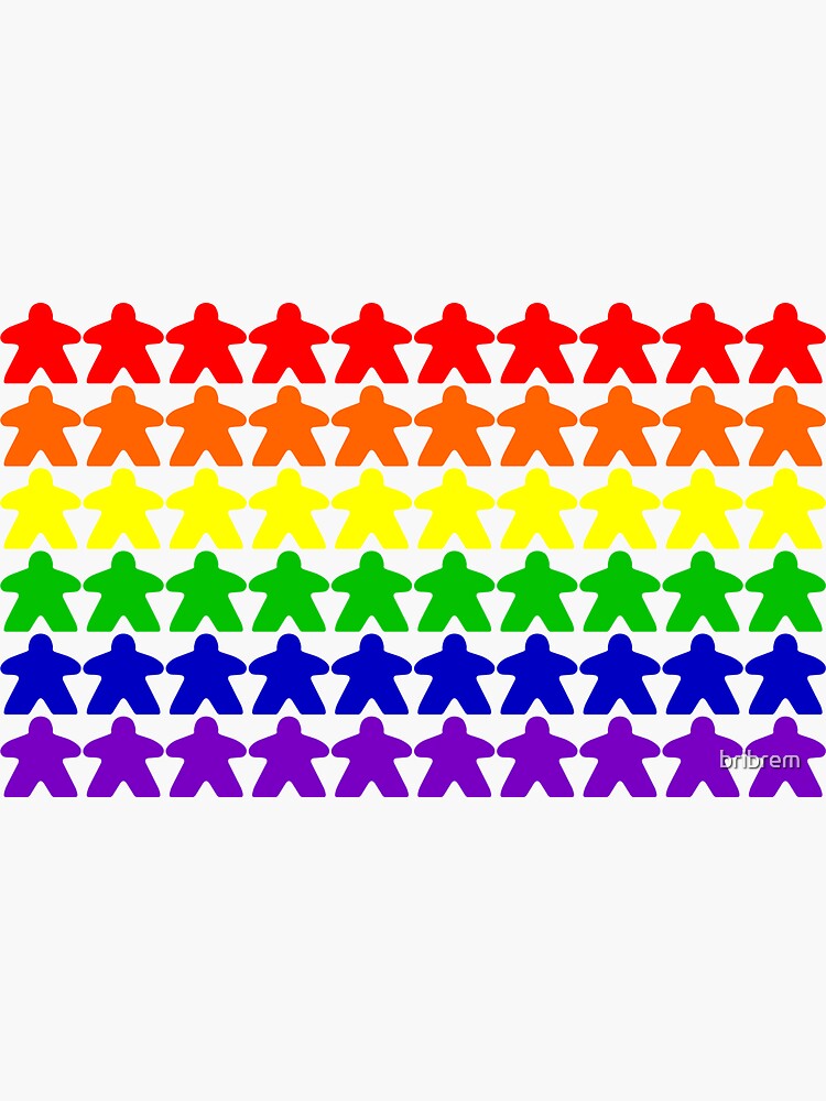 "Rainbow Meeple Flag" Sticker for Sale by bribrem | Redbubble