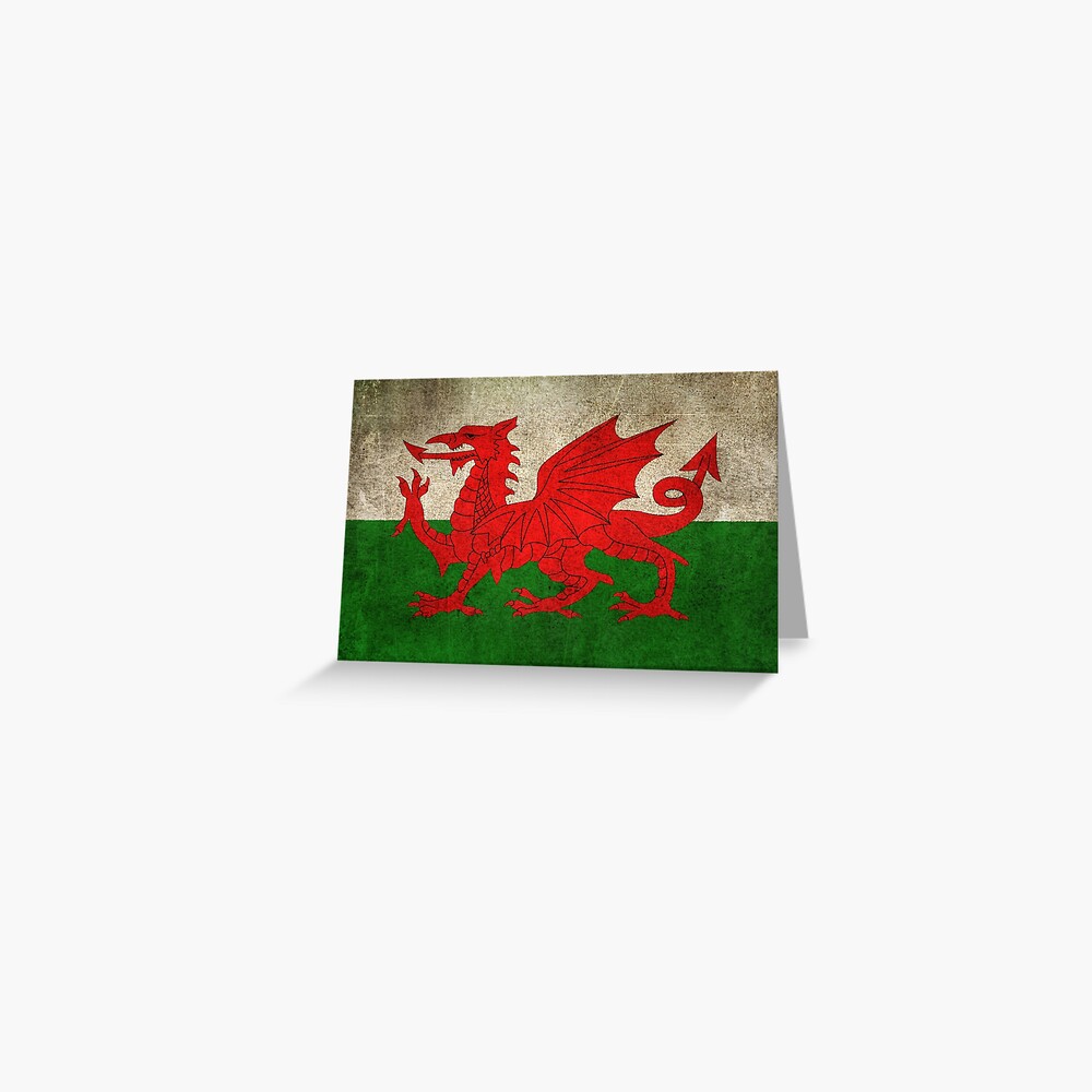 "Old and Worn Distressed Vintage Flag of Wales" Greeting Card by ...