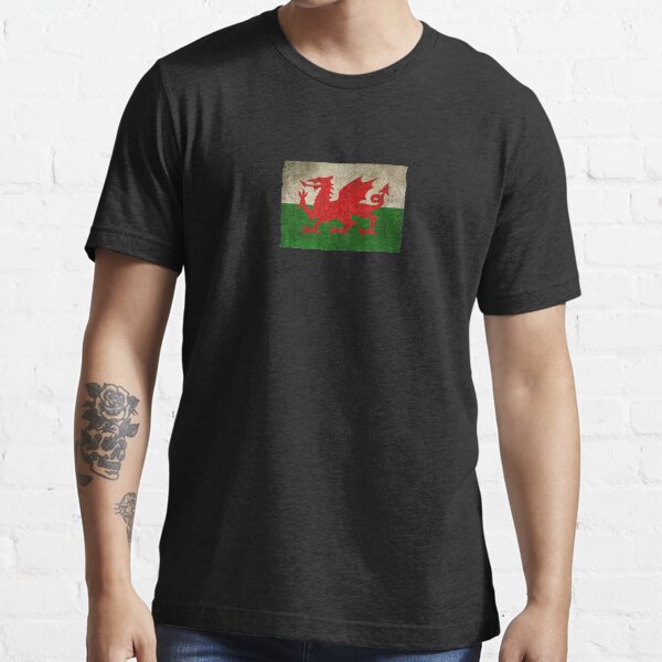 "Old and Worn Distressed Vintage Flag of Wales" T-shirt for Sale by ...