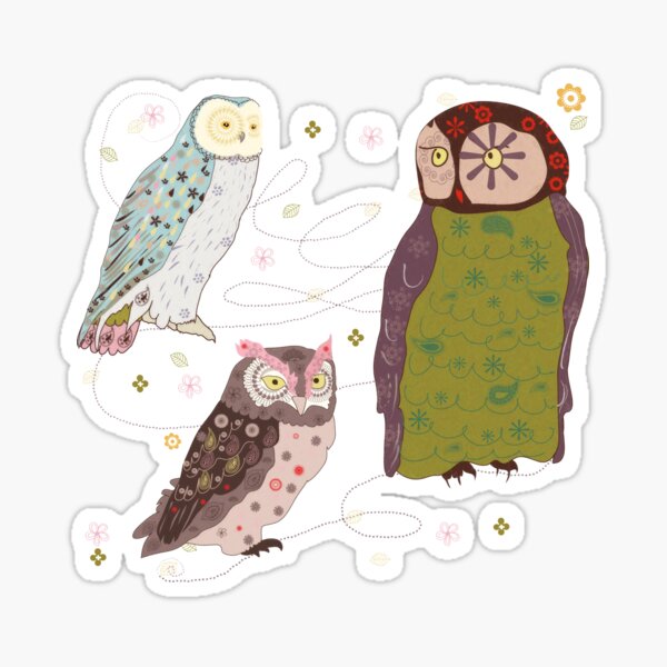 "owls" Sticker for Sale by whatmilk | Redbubble