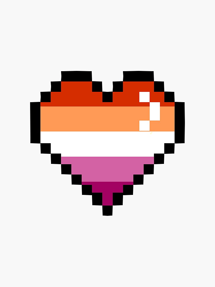 "Lesbian Pride Flag Pixel Heart" Sticker for Sale by et8655 | Redbubble