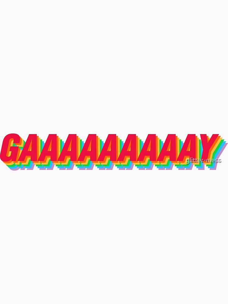 "Gaaaaaaaay - aesthetic rainbow " Sticker by glitter-mess | Redbubble