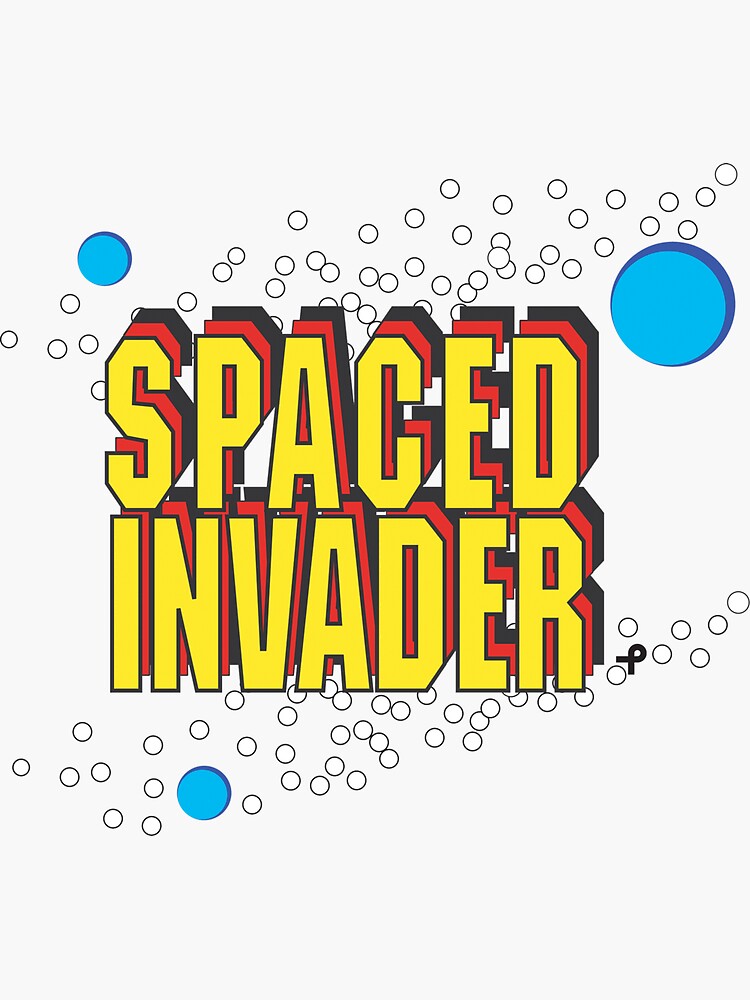 "Space Invaders spoof - Spaced Invader" Sticker by bleedart | Redbubble