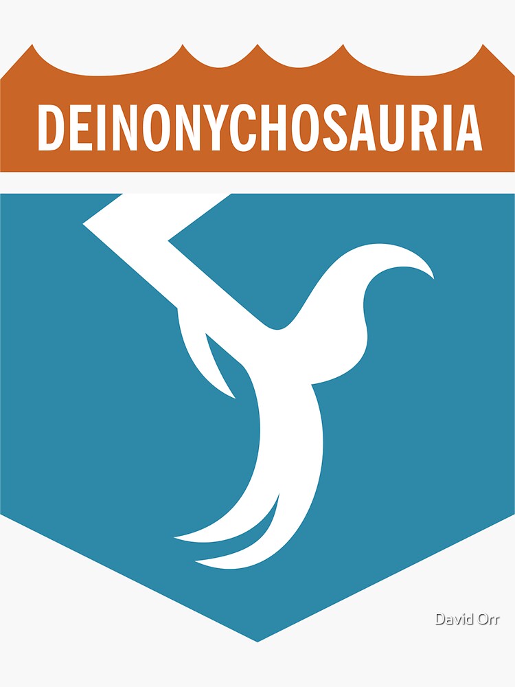 "Dinosaur Family Crest: Deinonychosauria" Sticker for Sale by ...