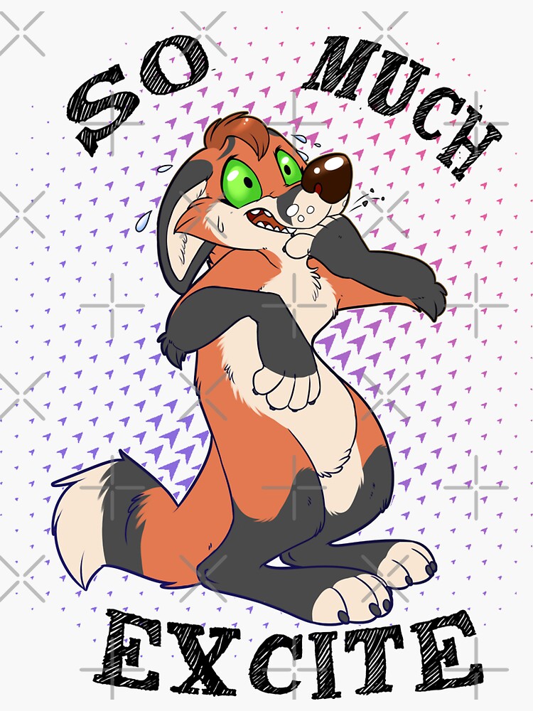 "SO MUCH EXCITE!-Female LIGHT VER." Sticker by RainbowRunner | Redbubble