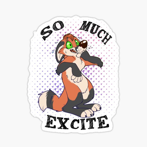 "SO MUCH EXCITE!-Female LIGHT VER." Sticker by RainbowRunner | Redbubble