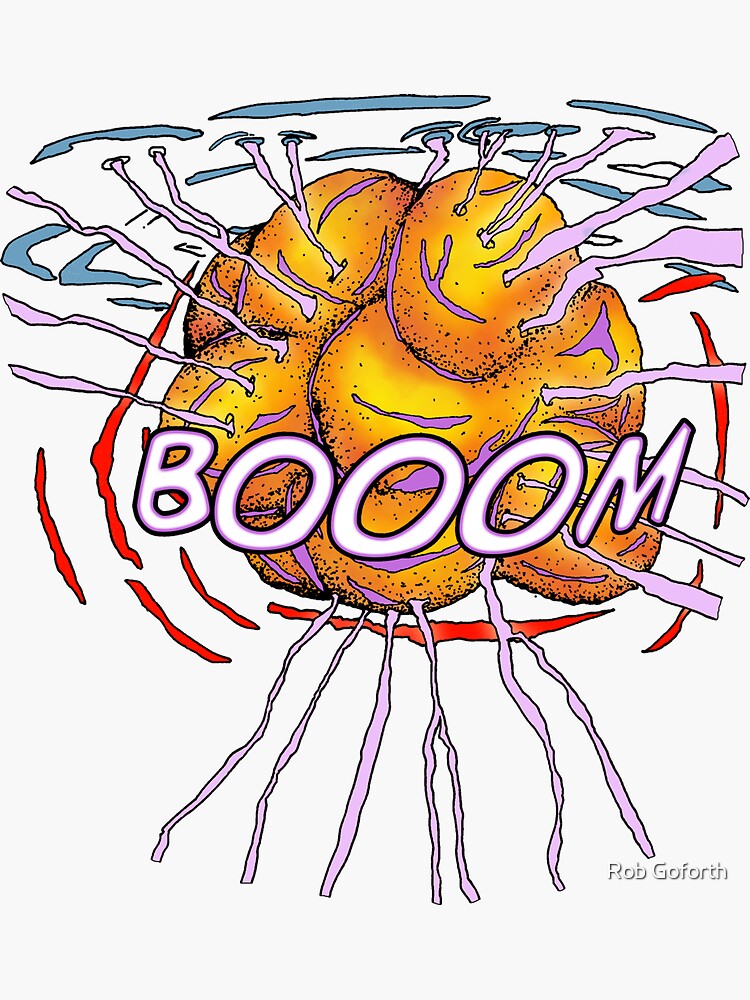 "BOOOM" Sticker by Xaphod | Redbubble