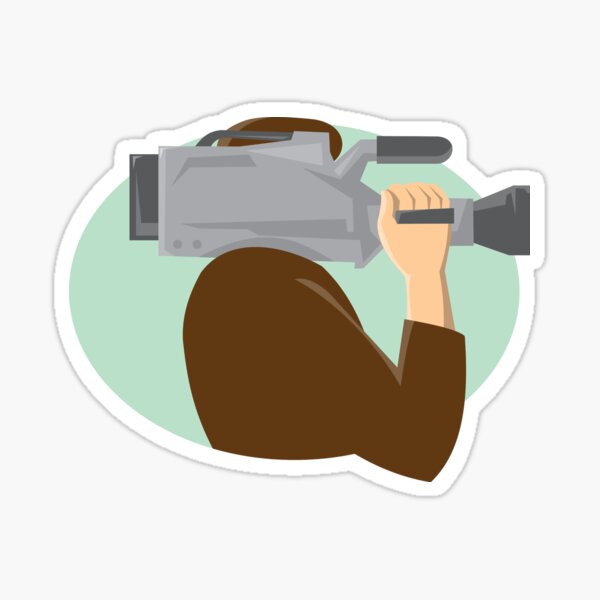 "cameraman movie video camera side retro" Sticker by retrovectors ...