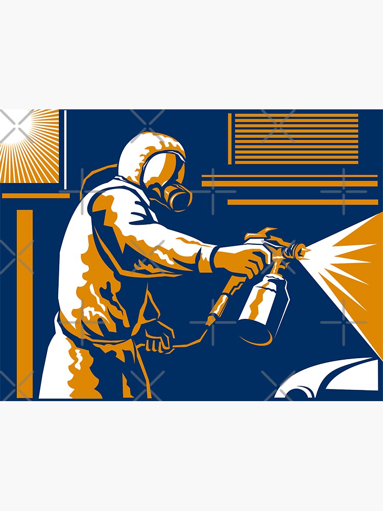 "Spray Painter Painting Spraying Retro" Sticker for Sale by ...