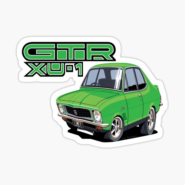 "Holden LJ XU1 GTR Limey, Dinger car toon" Sticker by UncleHenry ...