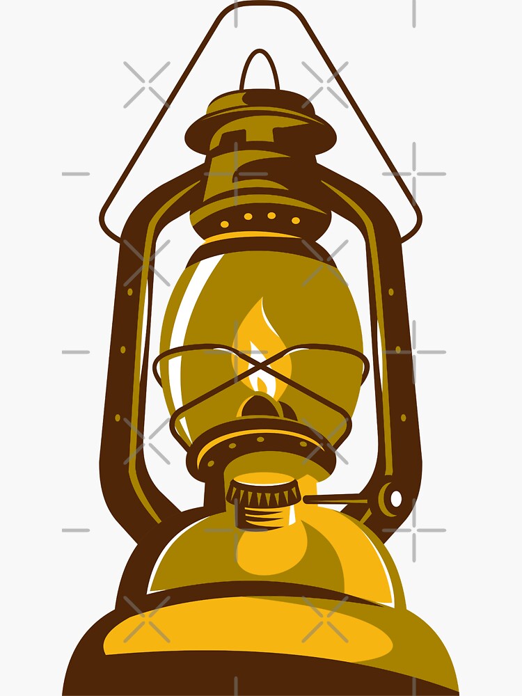 "kerosene oil lamp retro" Sticker for Sale by retrovectors | Redbubble