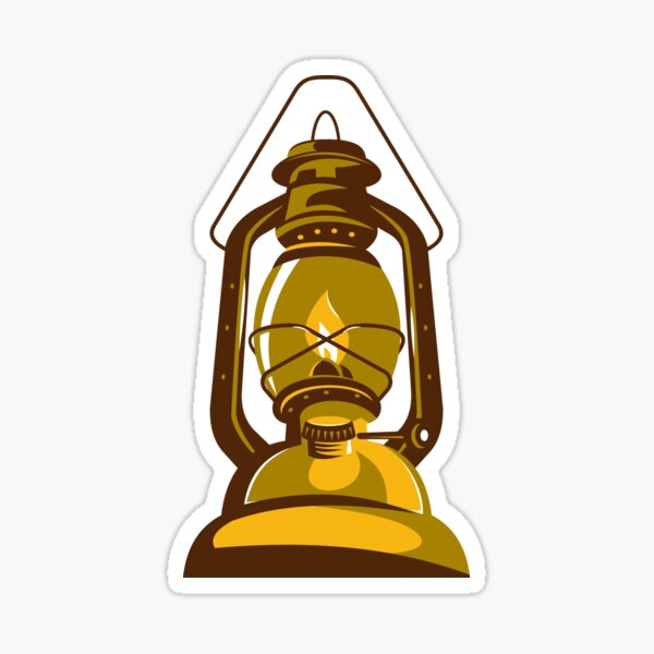 "kerosene oil lamp retro" Sticker for Sale by retrovectors | Redbubble