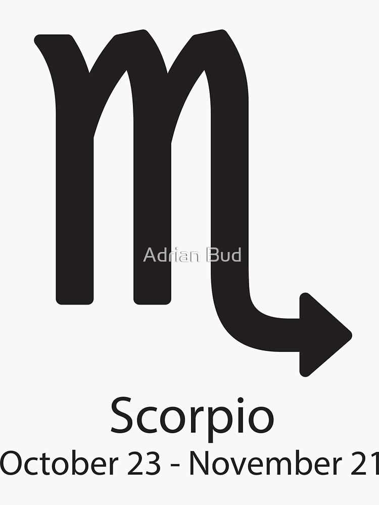 "Zodiac sign Scorpio October 23 - November 21" Sticker for Sale by ...