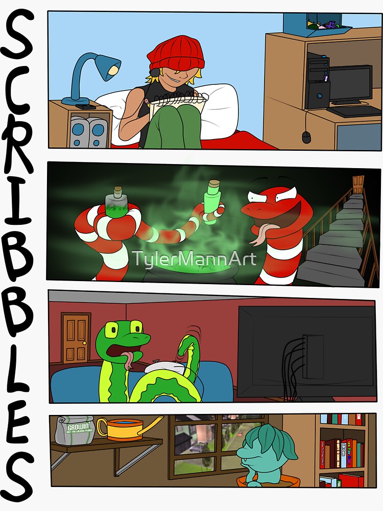 "Scribbles Comic Shirt" Sticker for Sale by TylerMannArt | Redbubble