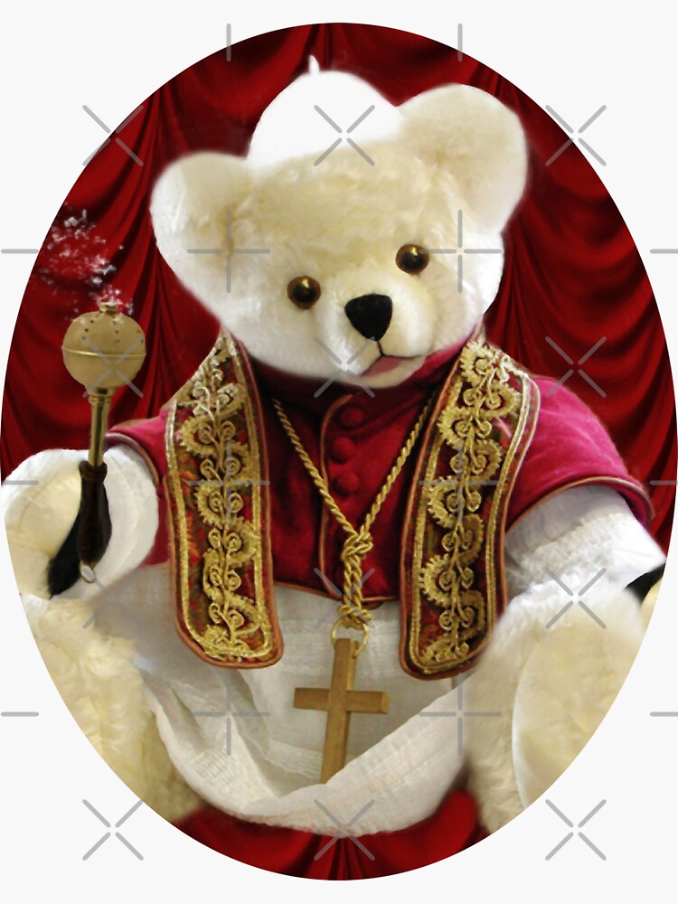 POPE BEAR SPRINKLES BLESSINGS TO ALL TEE SHIRT † †" Sticker for Sale by ...