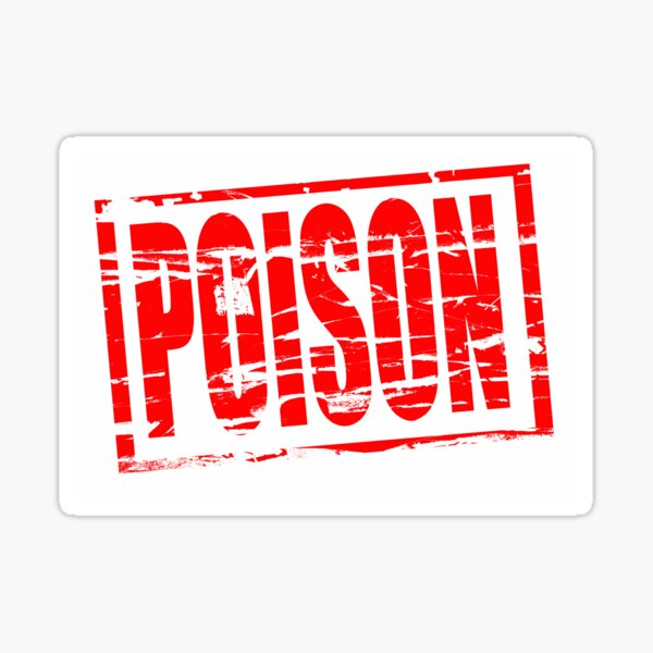 "Poison red rubber stam" Sticker for Sale by stuwdamdorp | Redbubble