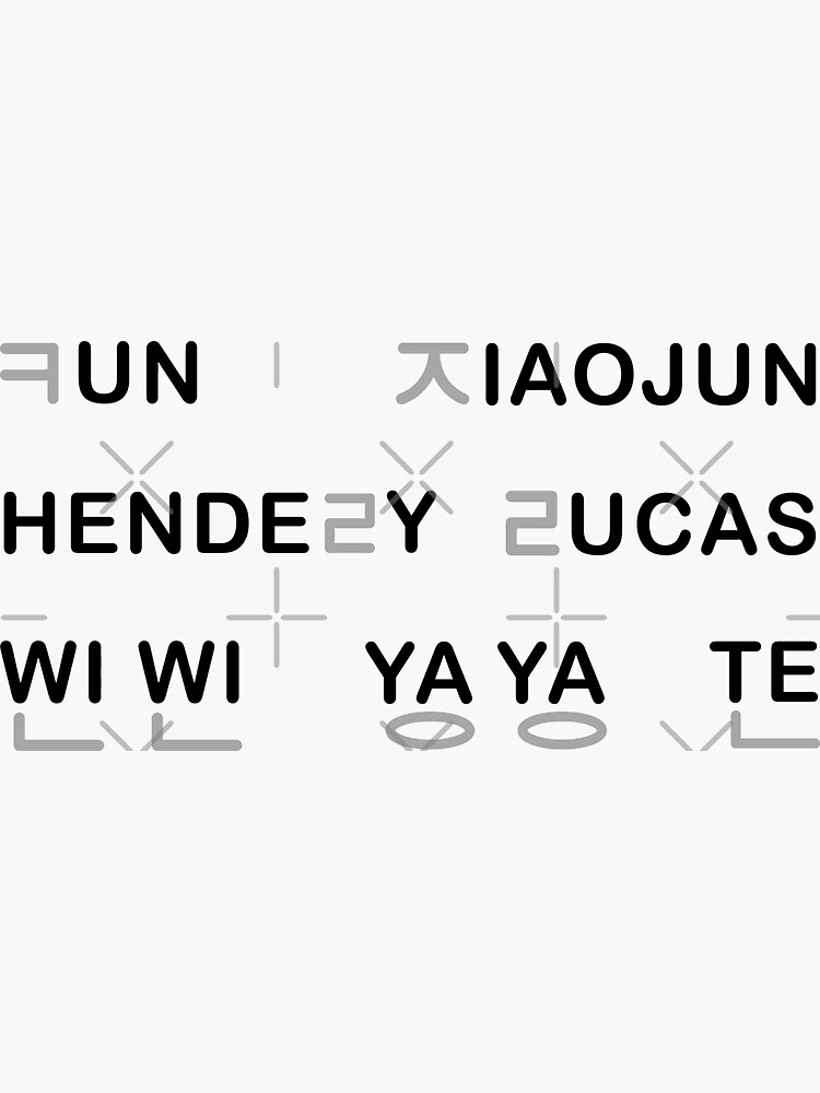 "WAYV - Names (hangul)" Sticker for Sale by Duckiechan | Redbubble