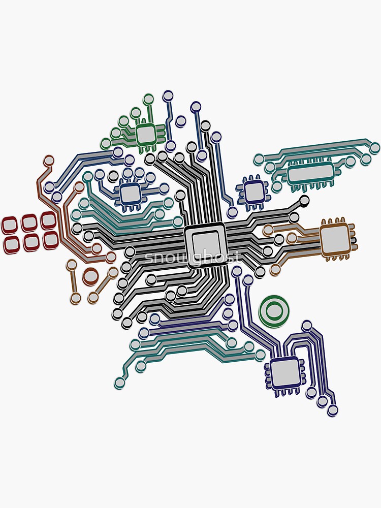 "circuit board" Sticker by snowghost | Redbubble