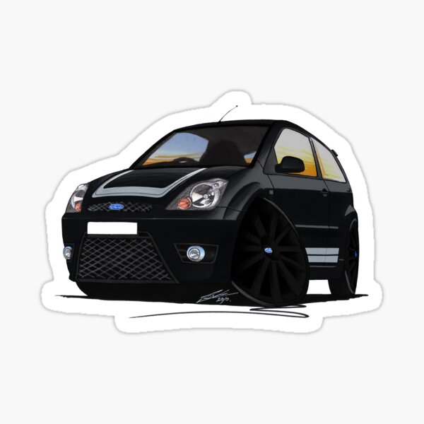 "Ford Fiesta ST500 Black" Sticker for Sale by yeomanscarart | Redbubble