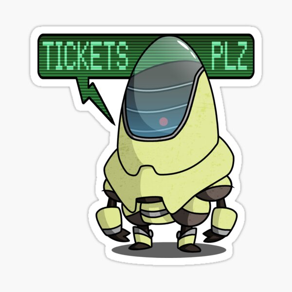 "Tickets... Plz?" Sticker for Sale by nintendanner | Redbubble