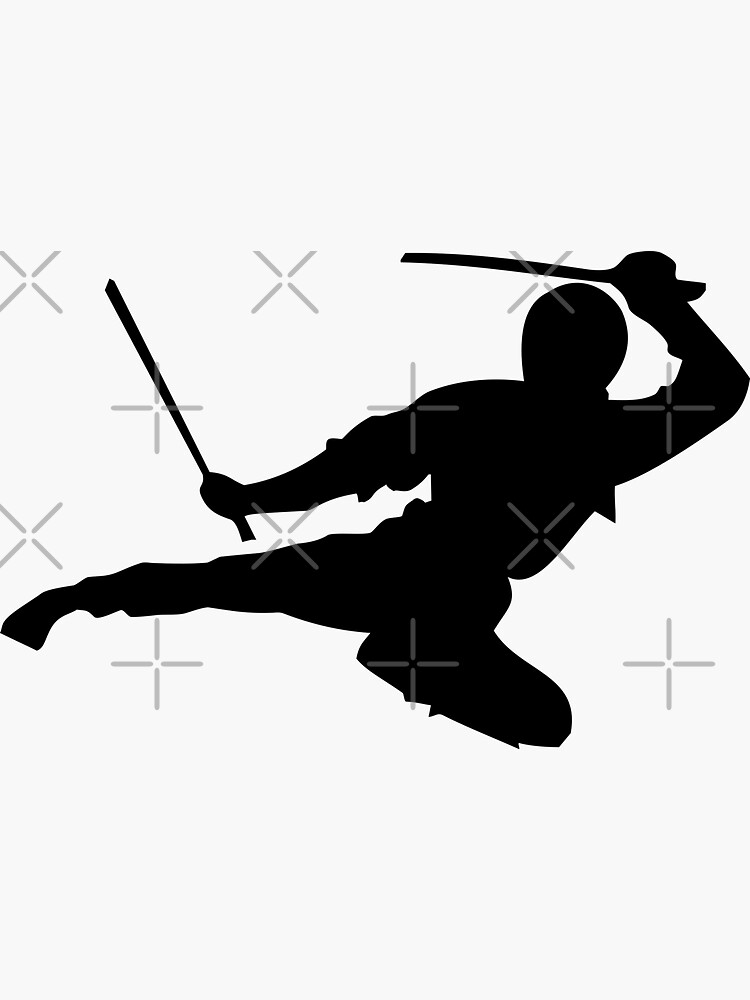 "Silhouette of Ninja" Sticker for Sale by Smaragdas | Redbubble