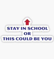 Stay In School Stickers | Redbubble