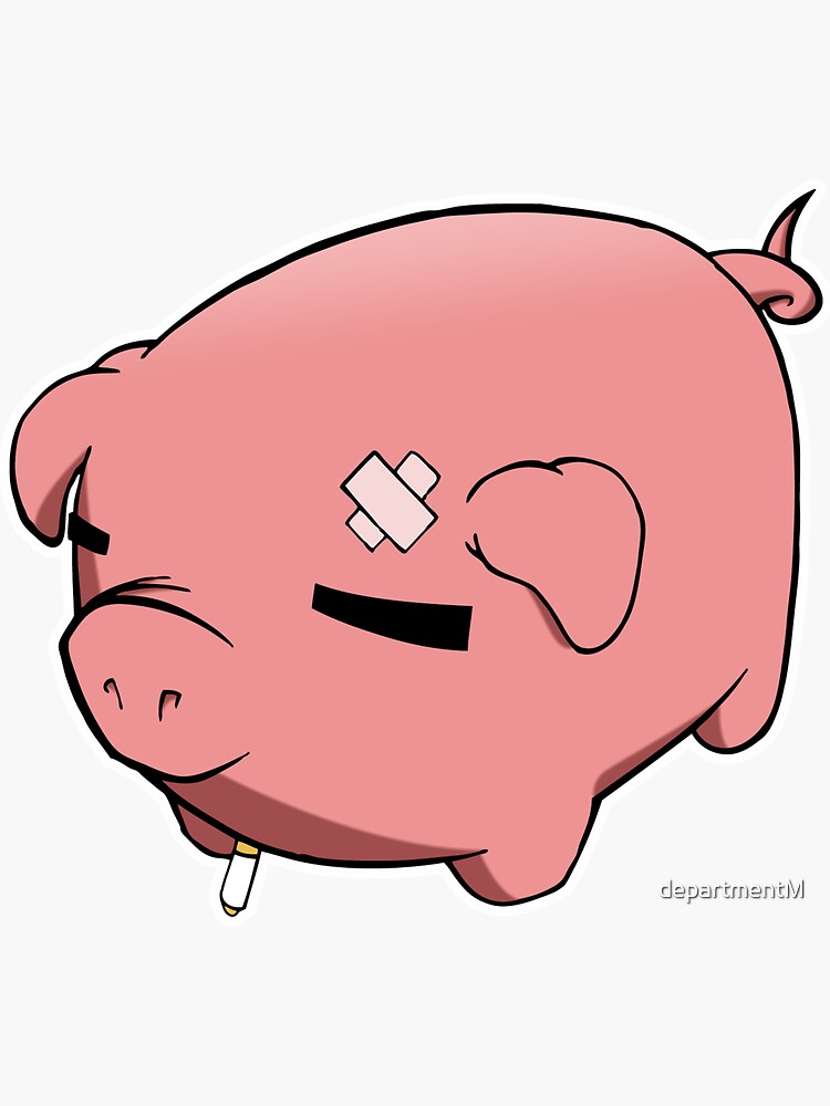 "Chancho the Greedy" Sticker for Sale by departmentM | Redbubble