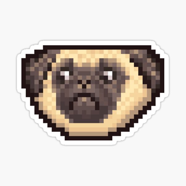"8 bit pug" Sticker for Sale by v0ff | Redbubble
