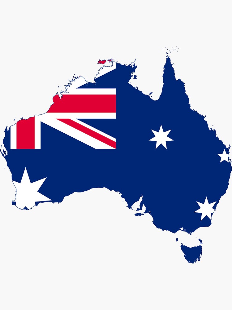"Flag Map of Australia " Sticker by abbeyz71 | Redbubble