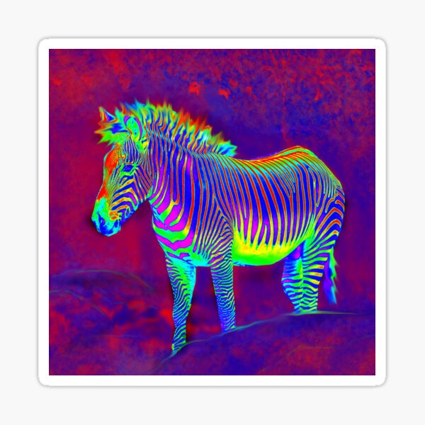 "neon zebra" Sticker for Sale by jashumbert | Redbubble
