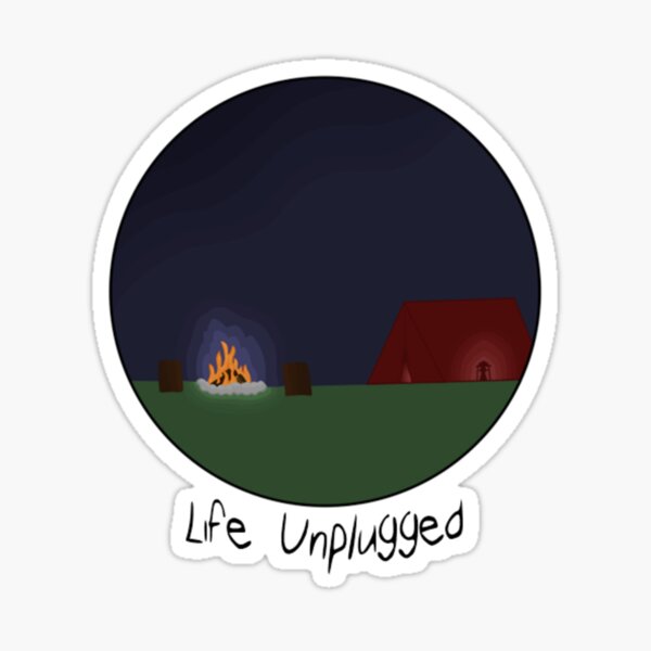 "Camping - Life Unplugged" Sticker for Sale by Catie8D | Redbubble