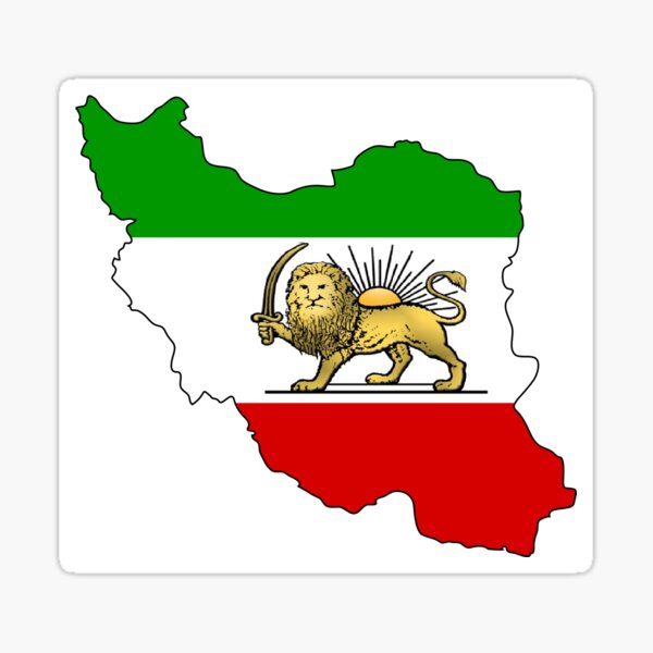 "Lion & Sun Flag Map of Iran " Sticker for Sale by abbeyz71 | Redbubble