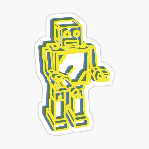 "Robot Pop Art Graphic" Sticker by peanutroaster | Redbubble