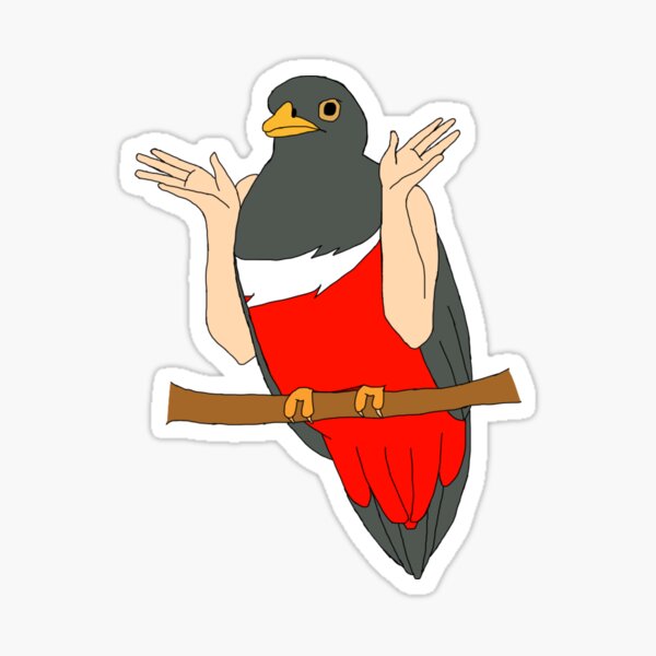 "Shrugging Bird With Arms" Sticker by absolutelyWindy | Redbubble